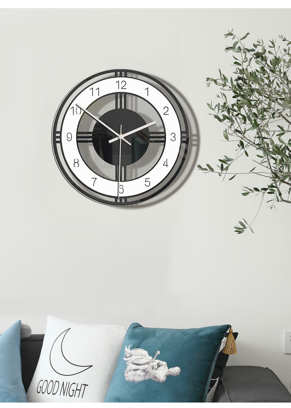 Loforay Analogue Wall Décor Clock for Living Room Noiseless