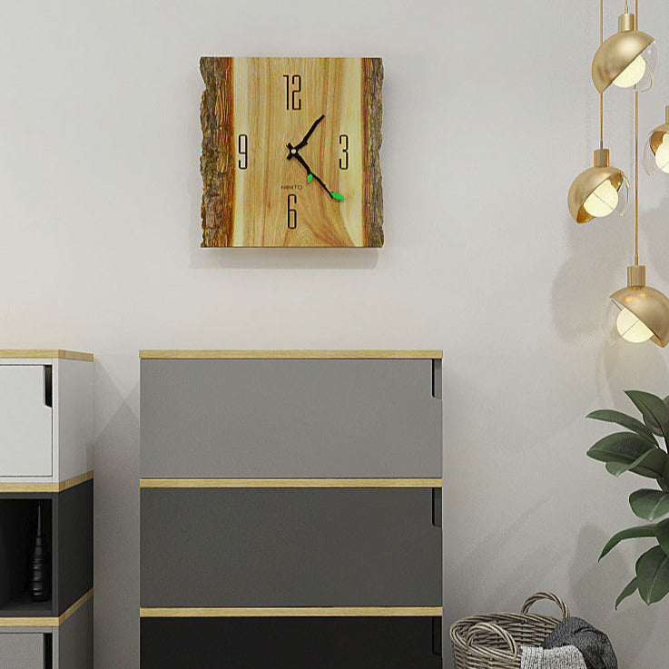 Wood Texture UV Print Silent Wall Clock – Loforay