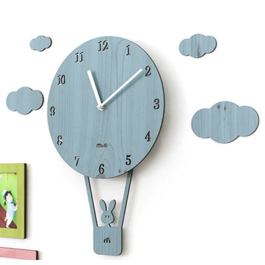 Cute Pendulum Kids Bedroom Wall Clock Non-ticking – Loforay