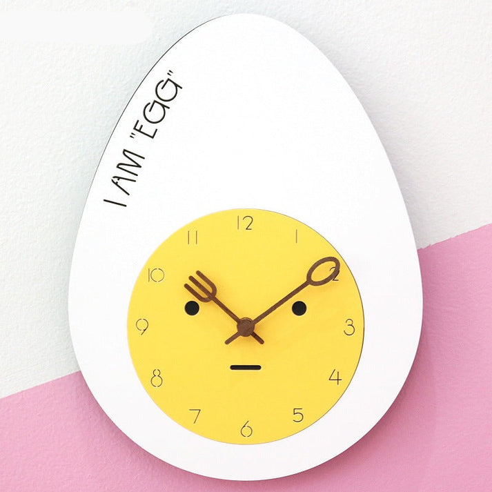 Loforay™ Cute Egg Shaped Modern Wall Deco Silent Clock for Kitchen ...