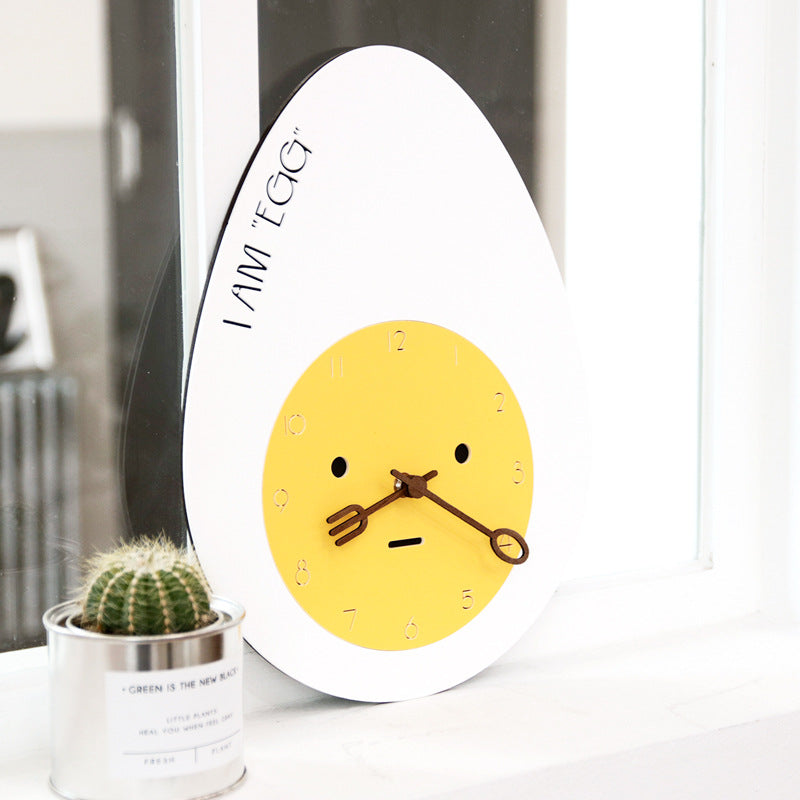 Loforay™ Cute Egg Shaped Modern Wall Deco Silent Clock for Kitchen ...