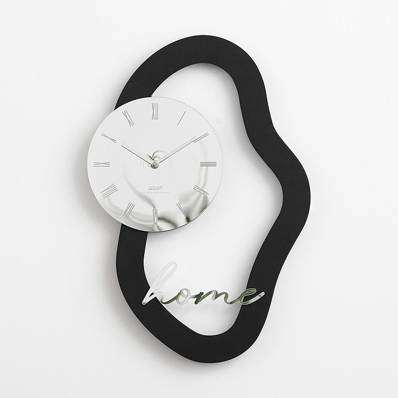 Modern Distorted Wall Clock for Livingroom Non-ticking – Loforay