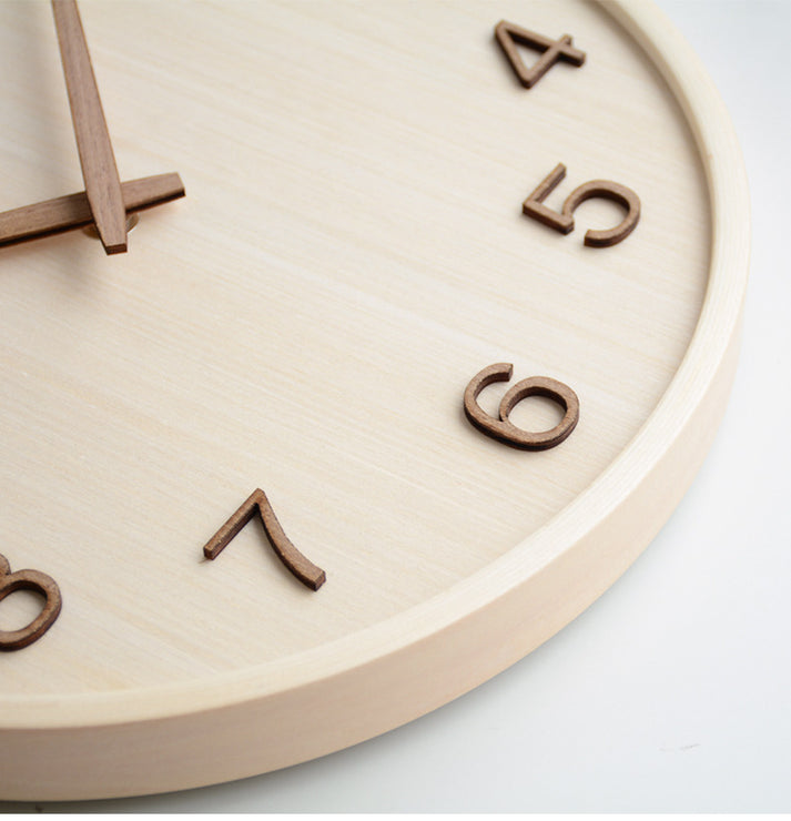 Loforay Analogue Wooden Round Wall Clock for Home