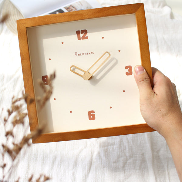 Loforay™ Minimalist Square Wooden Silent Clock for Livingroom