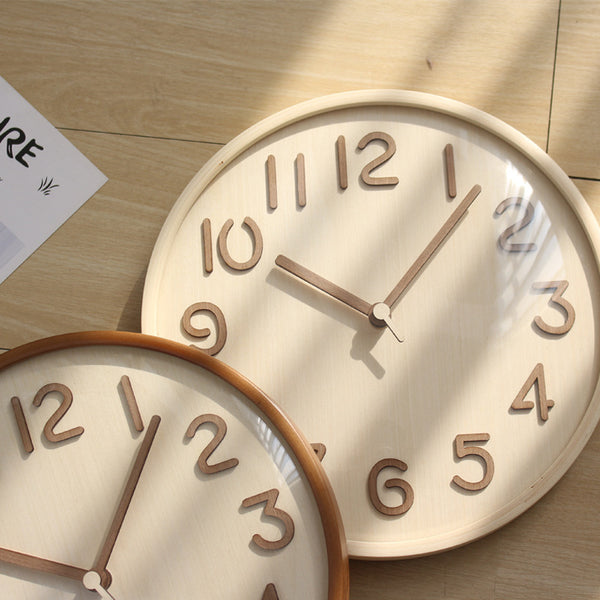 Loforay Analogue Wooden Noiseless Wall Décor Clock for Lounge