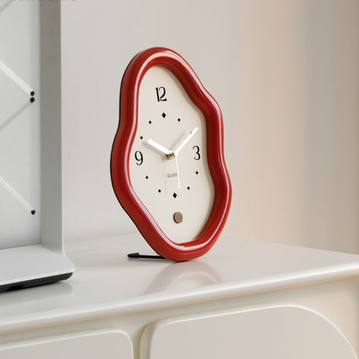 Modern Distorted Table Clock for Living Room Non-ticking – Loforay