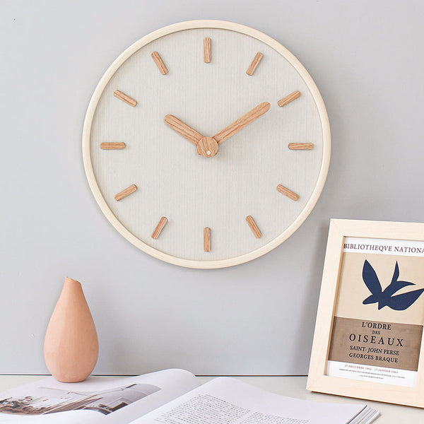 Loforay Analogue Round Wooden Wall Clock for Home