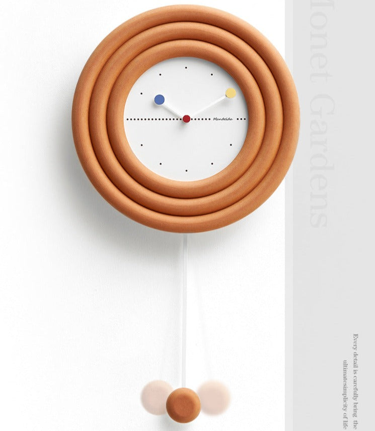 Unique Nordic Pendulum Wall Clock for Living Room Non-ticking – Loforay