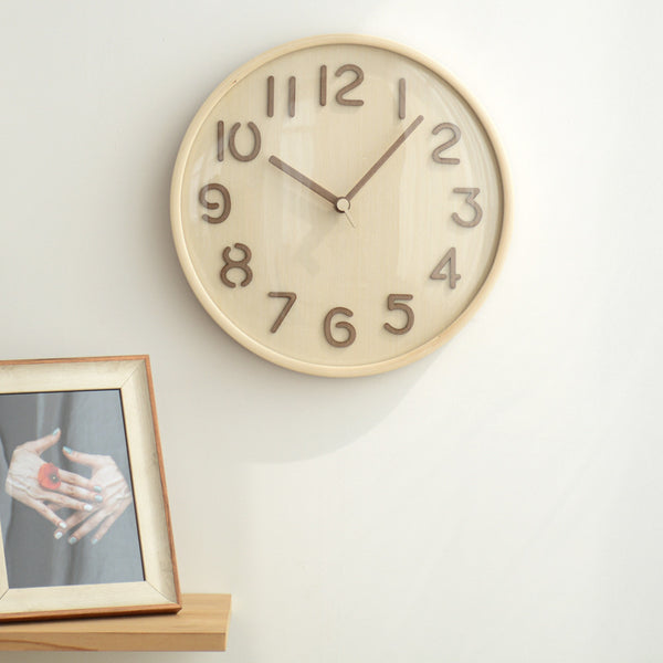 Loforay Analogue Wooden Noiseless Wall Décor Clock for Lounge
