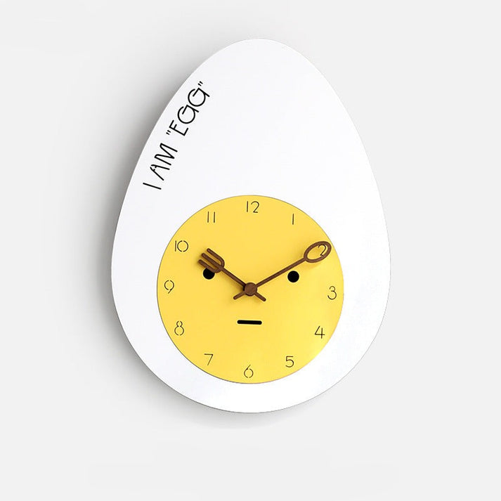 Loforay™ Cute Egg Shaped Modern Wall Deco Silent Clock for Kitchen ...