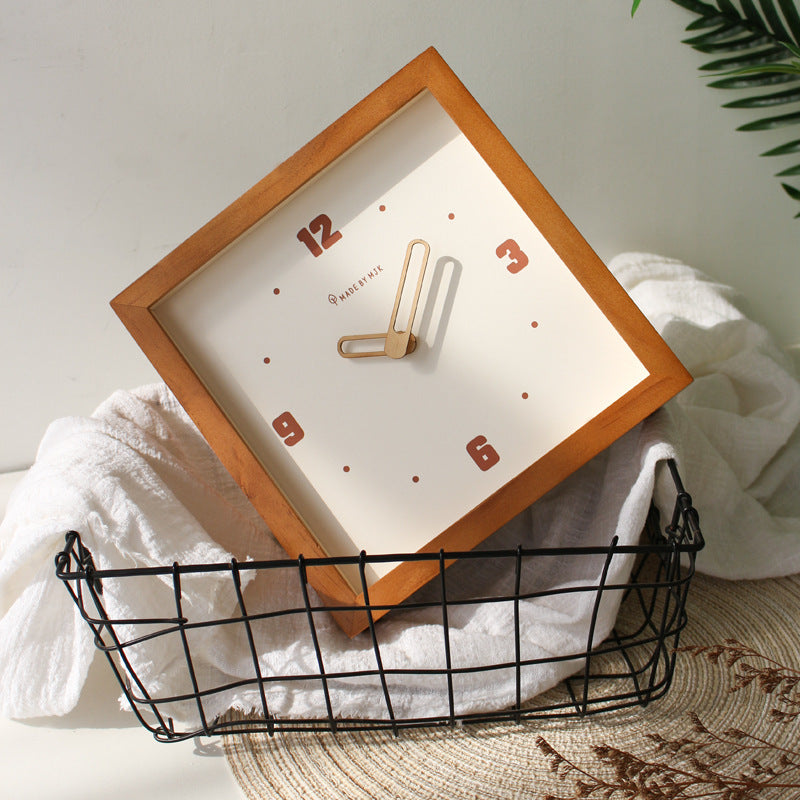 Loforay™ Minimalist Square Wooden Silent Clock for Livingroom