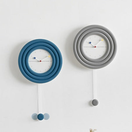 Unique Nordic Pendulum Wall Clock for Living Room Non-ticking – Loforay