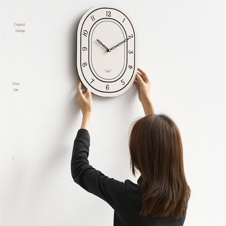 Battery Operated Long Wall Clock for Living Room Non-ticking – Loforay