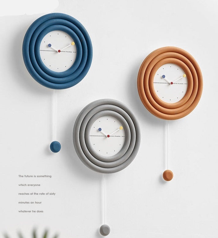 Unique Nordic Pendulum Wall Clock for Living Room Non-ticking – Loforay