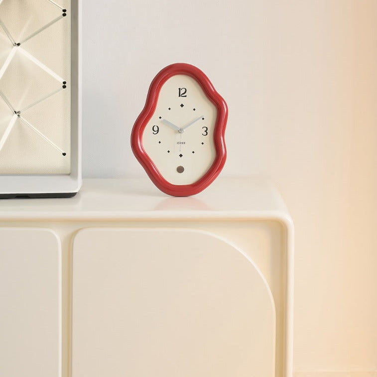 Modern Distorted Table Clock for Living Room Non-ticking – Loforay