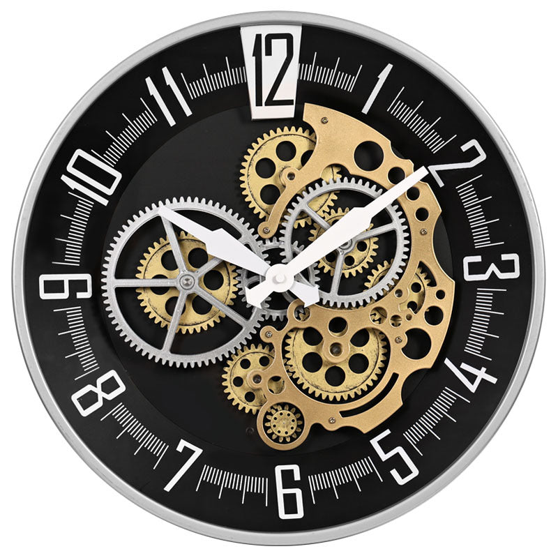 Real Moving Gears Retro Wall Clock 16 Inches – Loforay