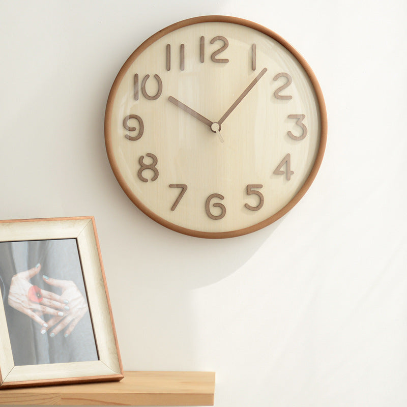 Loforay Analogue Wooden Noiseless Wall Décor Clock for Lounge