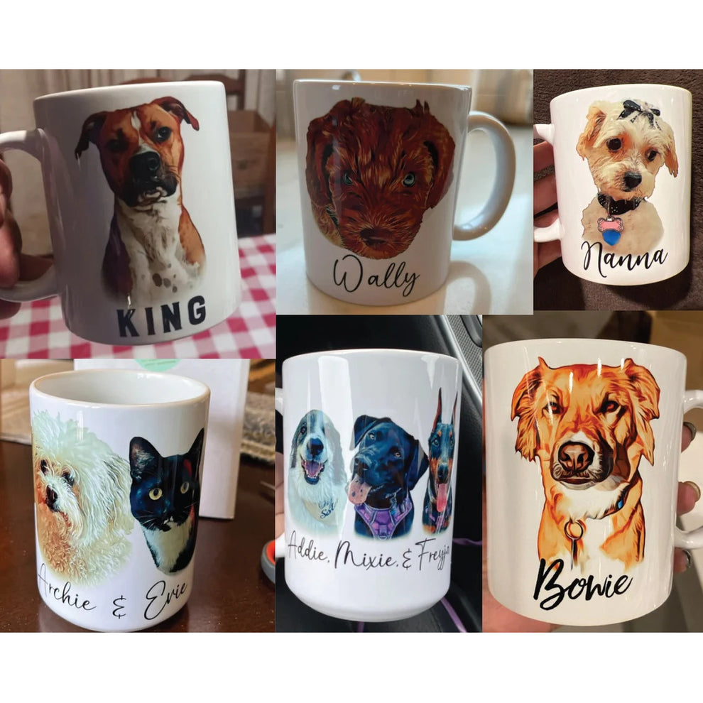 Custom Dog Face Coffee Mug - Pet Lover Gift - Multiple Dog Mug – Loforay
