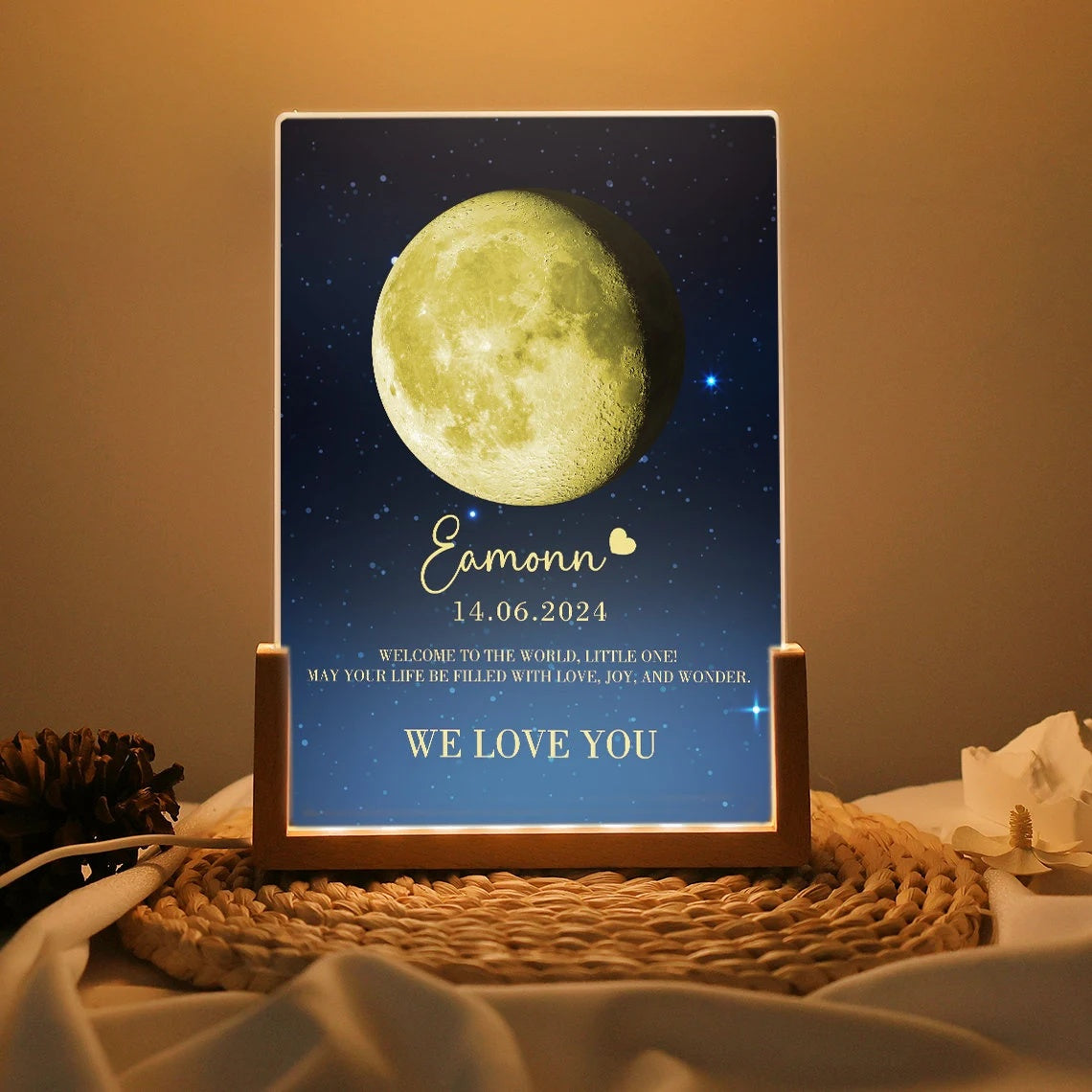 Loforay™ Moon Phase Born Day Night Light (Anniversary Gift for Him and Her)