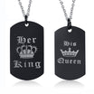 Engravable Crown King Queen Couple Necklaces Set – Loforay