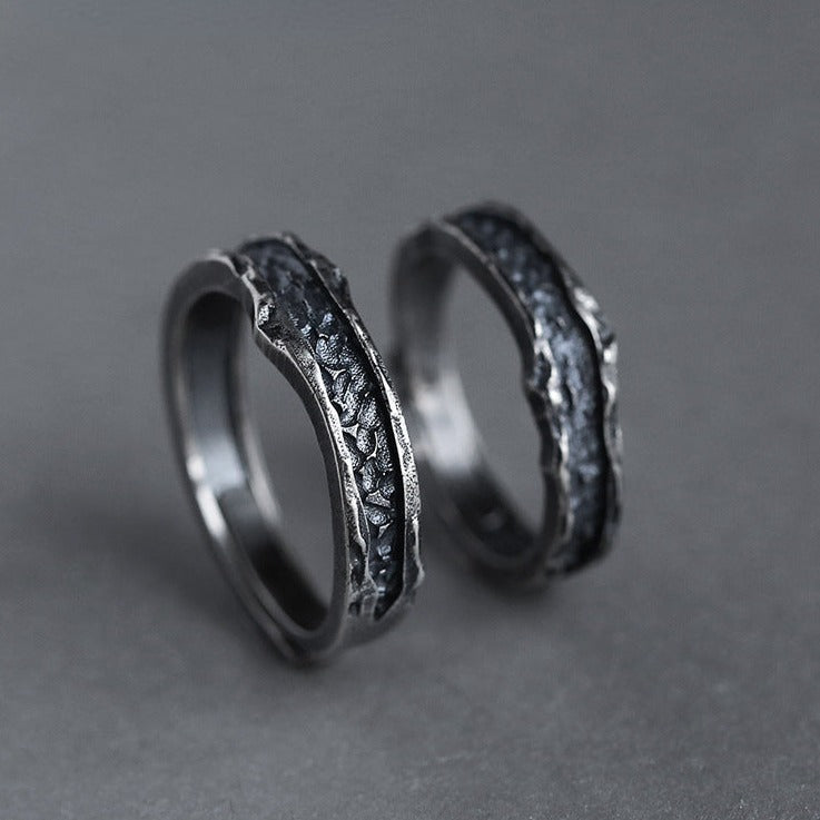 Vintage Matching Couple Rings with Names Engraved Sterling Silver – Loforay