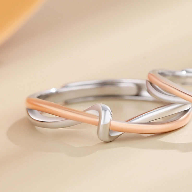 Cute Twisted Couple Wedding Rings for Two – Loforay