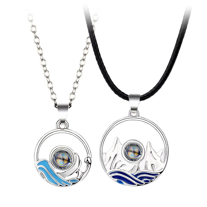 Custom Photo Projection Matching Couple Necklaces Set – Loforay