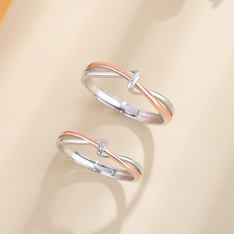 Cute Twisted Couple Wedding Rings for Two – Loforay