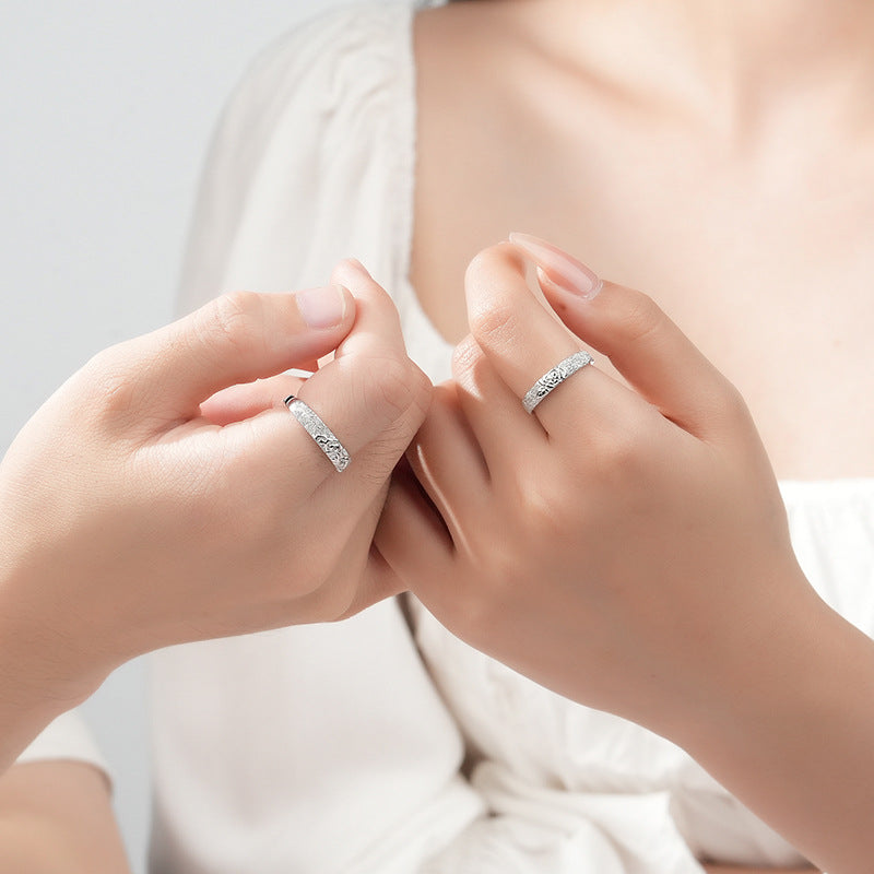 Matching Rose Wedding Bands with Names Engraved – Loforay