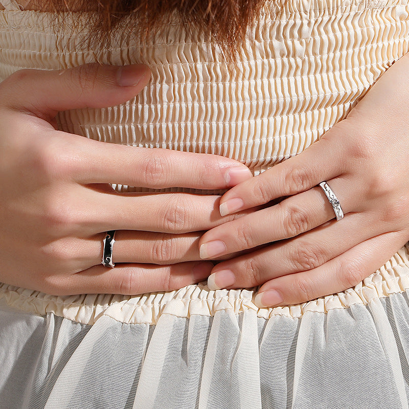 Engraved Matching Rose Rings Set for Couples – Loforay