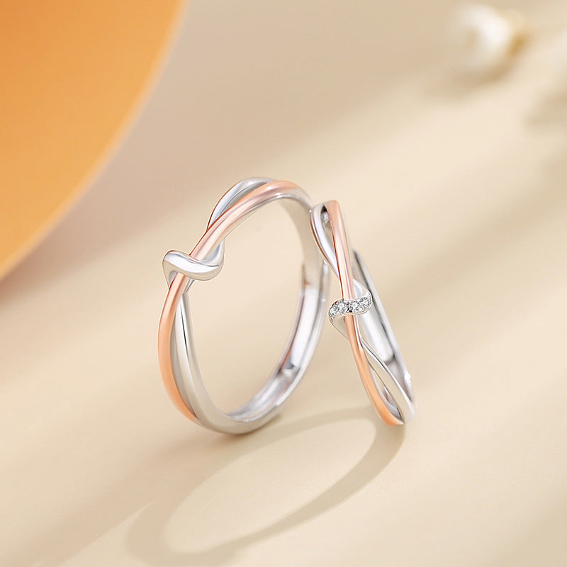 Cute Twisted Couple Wedding Rings for Two – Loforay
