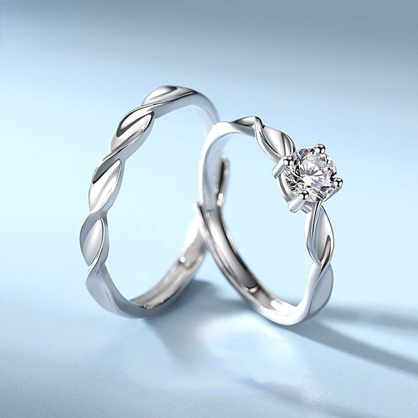 Engravable Swirl Matching Rings Birthday Anniversary Gift for Couples ...